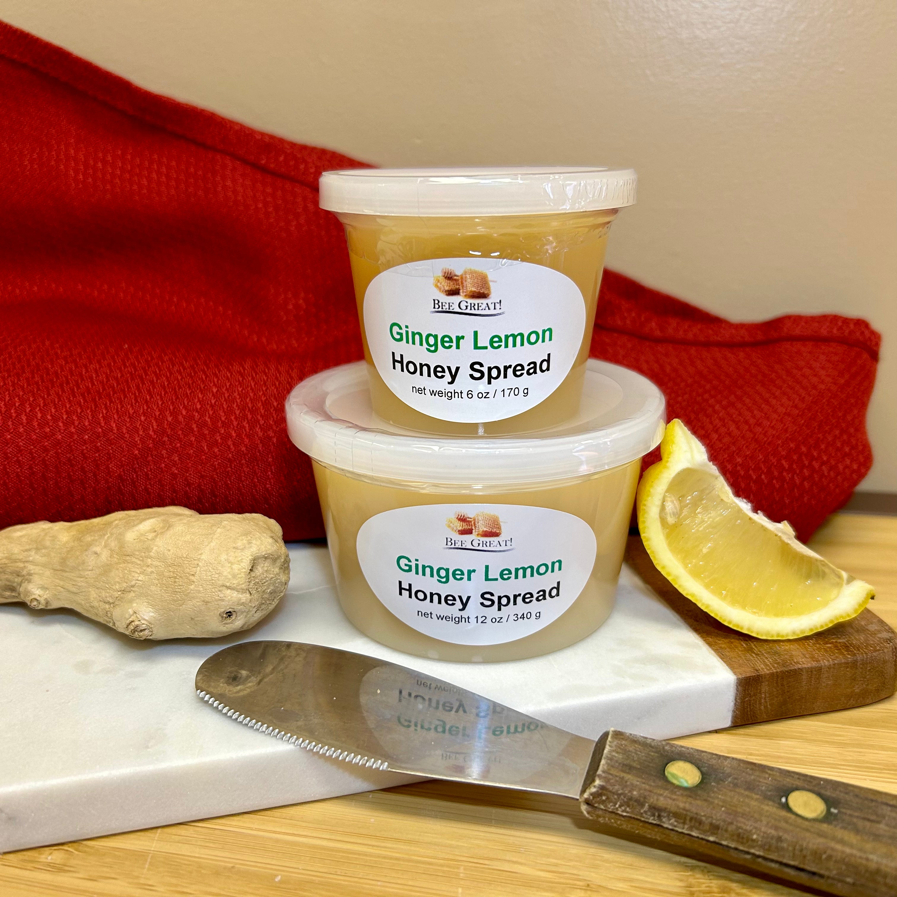 Ginger Lemon Spreadable Honey – Bee Great